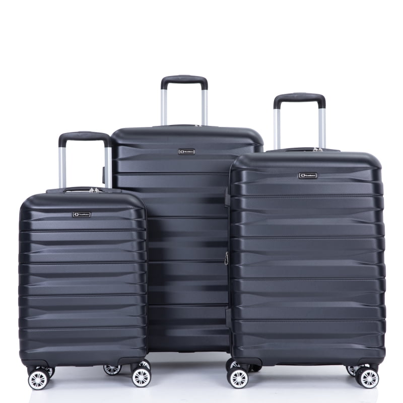 3 Piece Luggage Sets PC Lightweight & Durable Expandable Suitcase with ...
