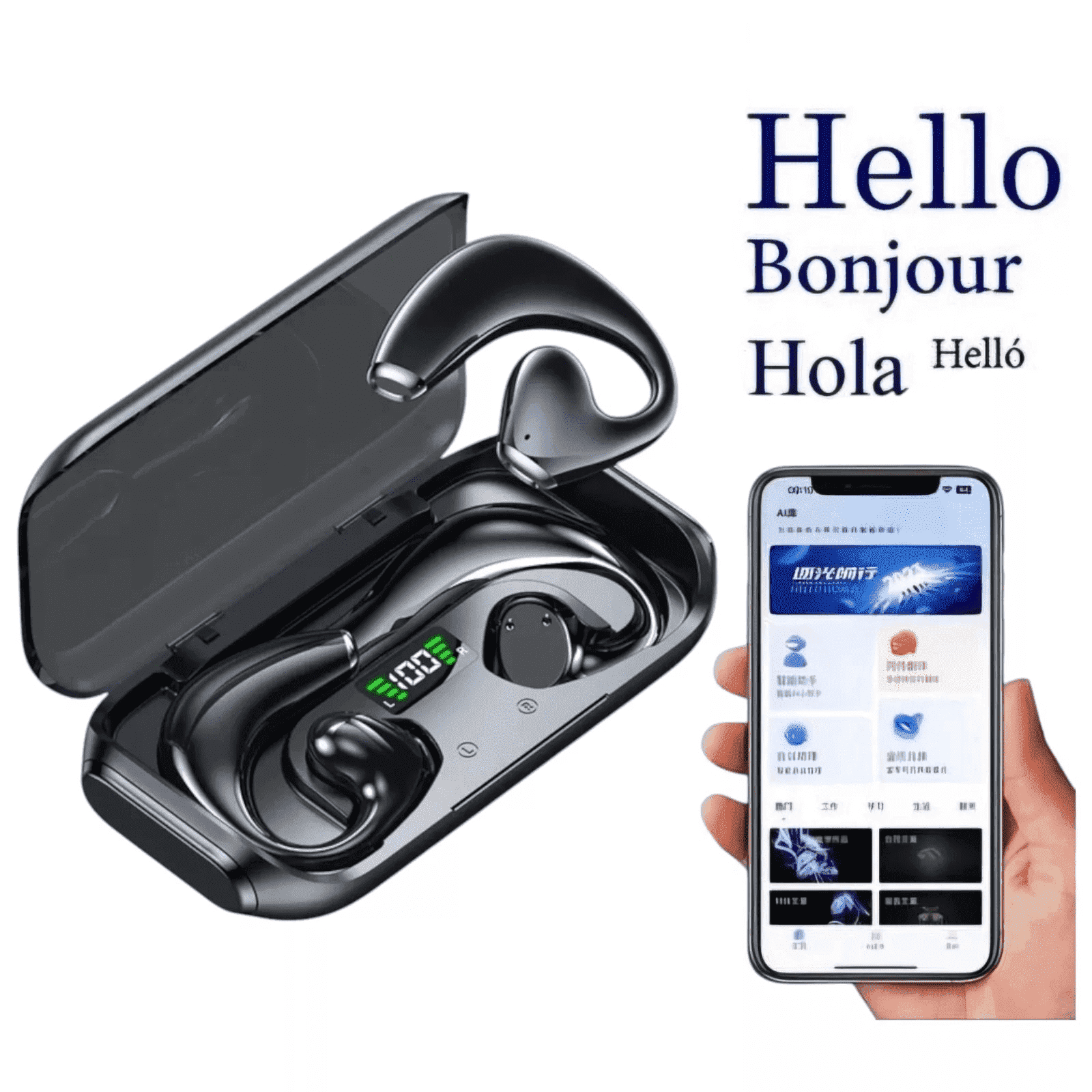 Translator Earbuds 144 Lang Real-Time Bluetooth Translation Earphones ...