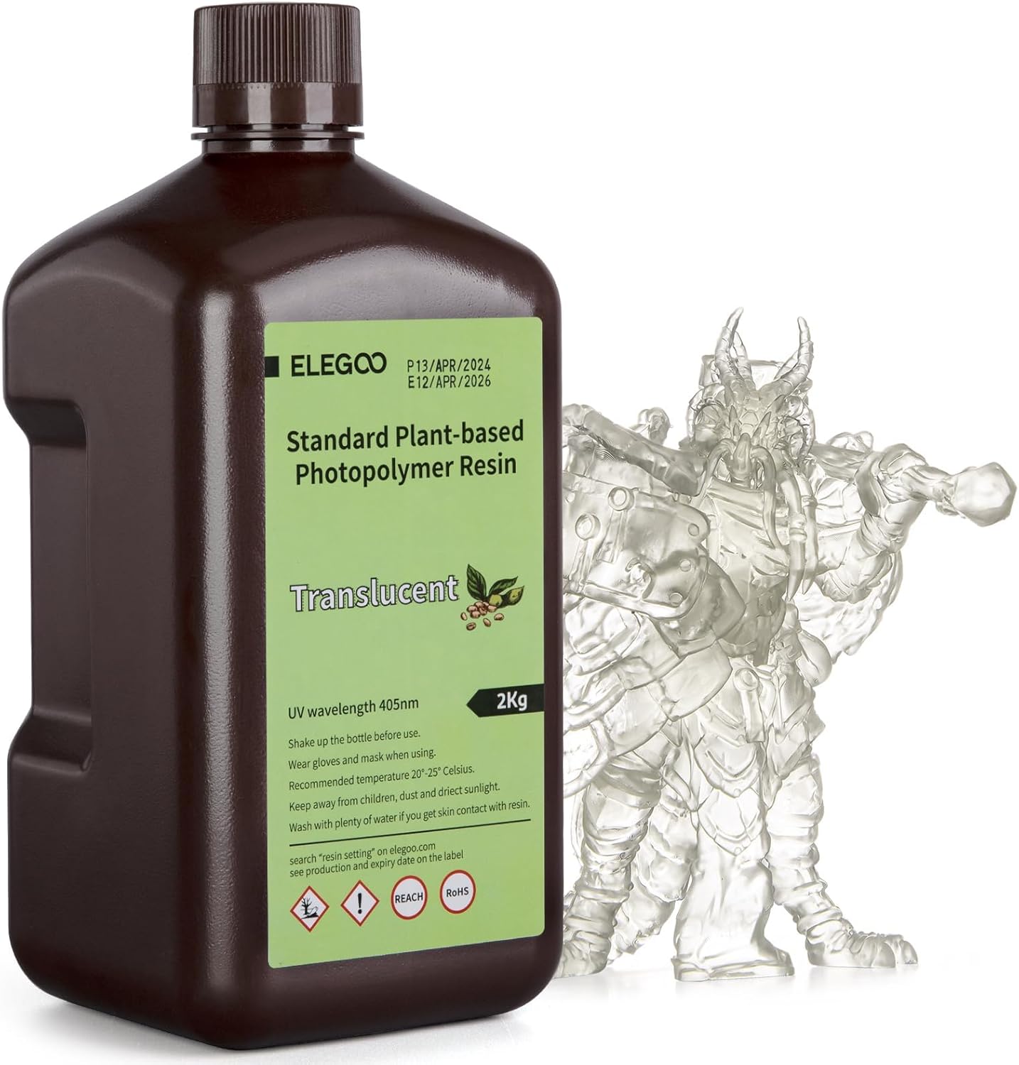 Translucent 2000g Standard Plant-Based 3D Printer Resin with Low Odor ...