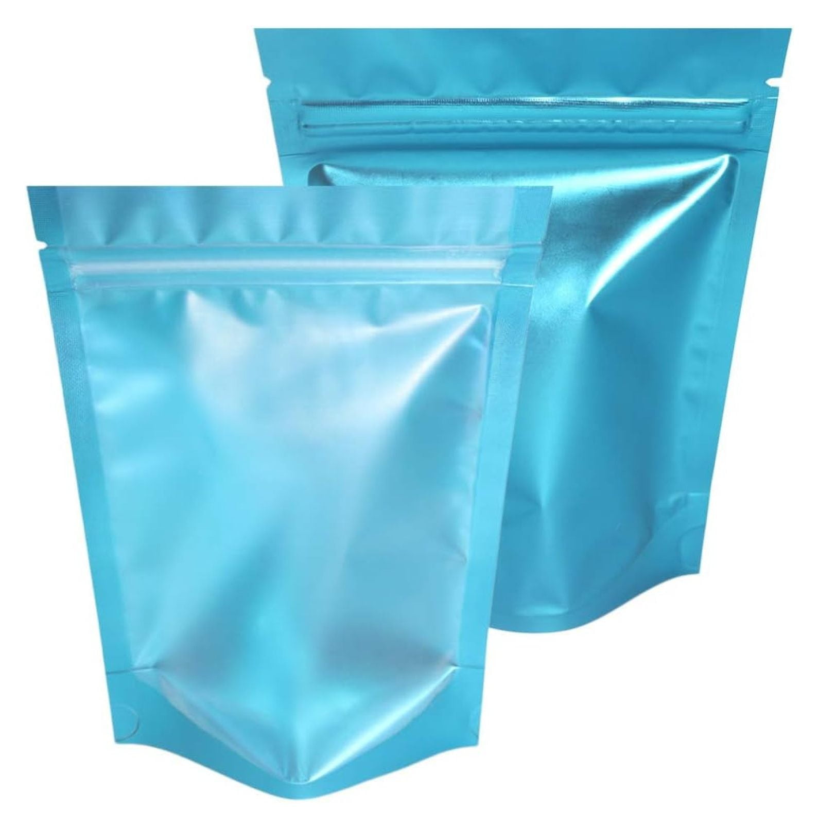 Translucent/Blue Zip Seal Stand Up Heat Sealable Reusable Pouch (4" x 6 ...