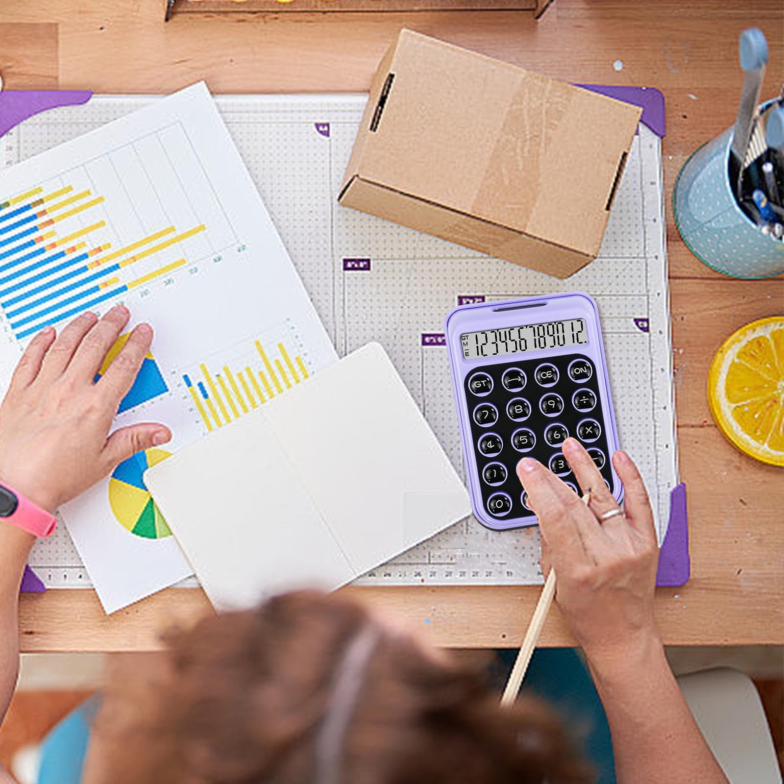 Translucent Calculator with Dual Power Source, Colorful Solar Powered ...