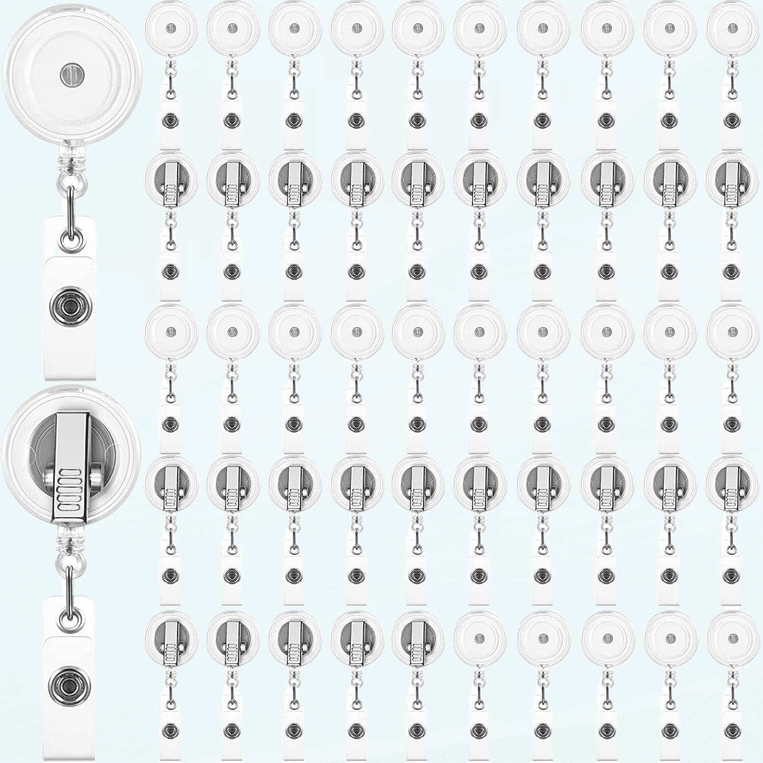 Translucent Clear Retractable Badge Reels Round ID Badge Holders ...