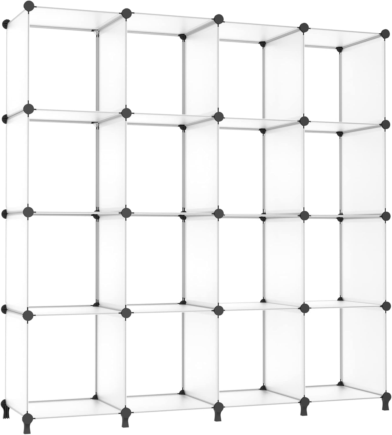 Translucent Cube Storage Organizer, 16 Cube Closet Organizer, Stackable ...
