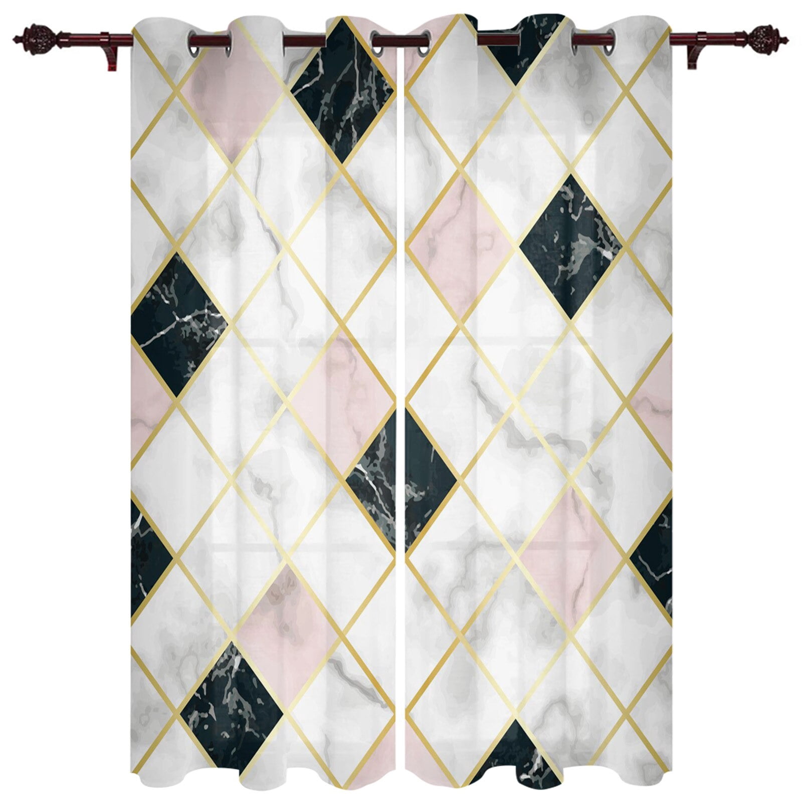 Translucent Curtains Geometric Marble Texture Seamless ing Design ...
