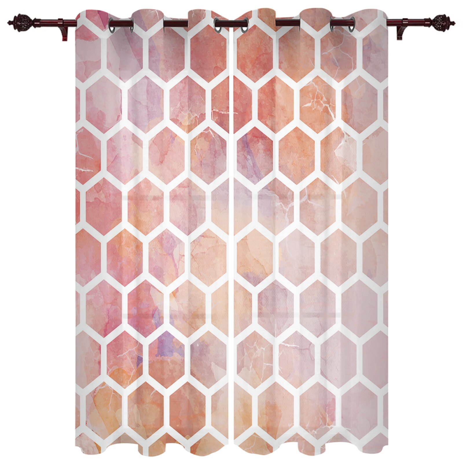 Translucent Curtains Geometric Marble Texture Seamless ing Design ...