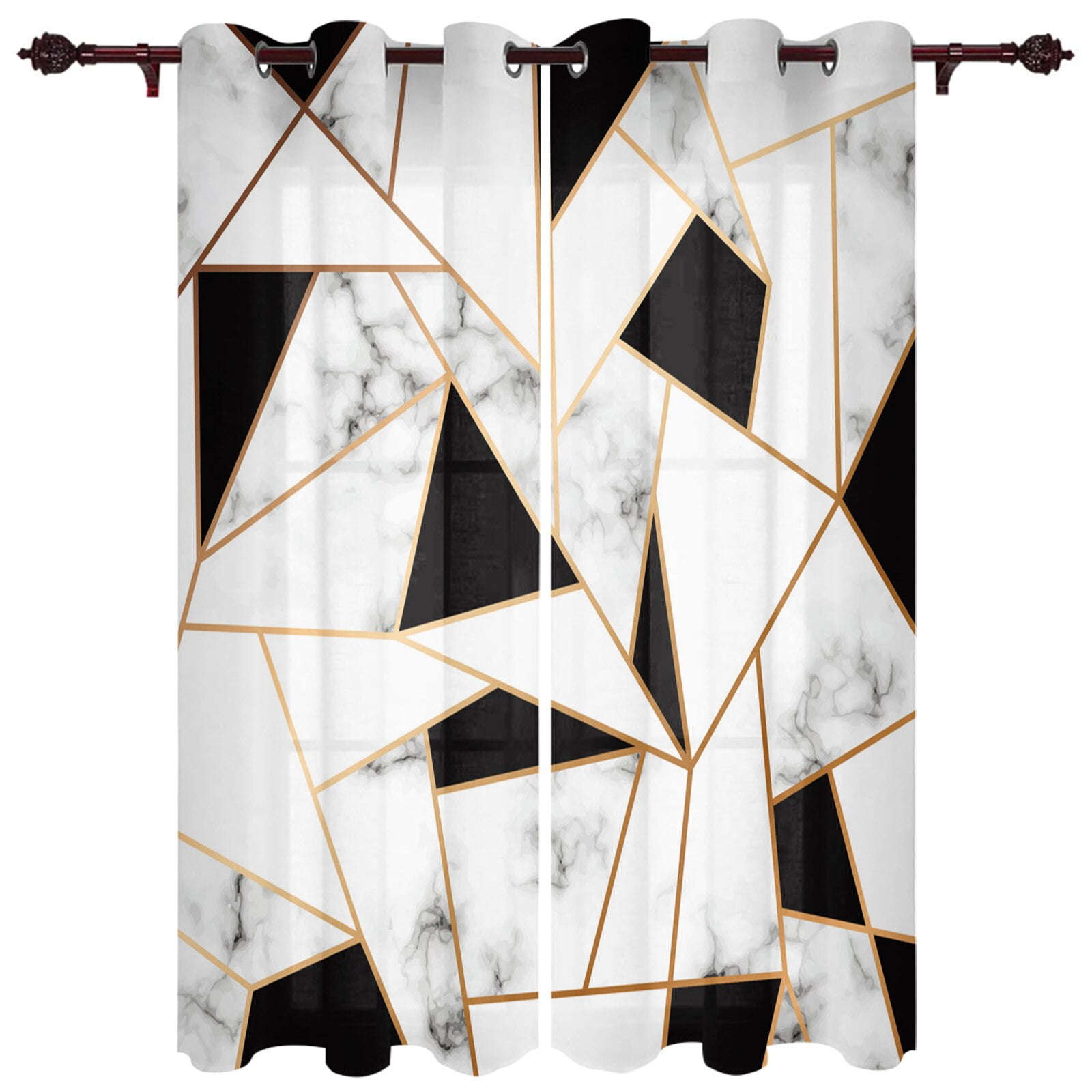 Translucent Curtains Geometric Marble Texture Seamless ing Design ...