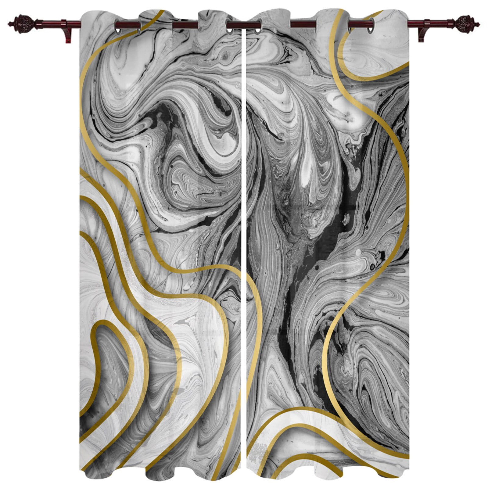 Translucent Curtains Geometric Marble Texture Seamless ing Design ...