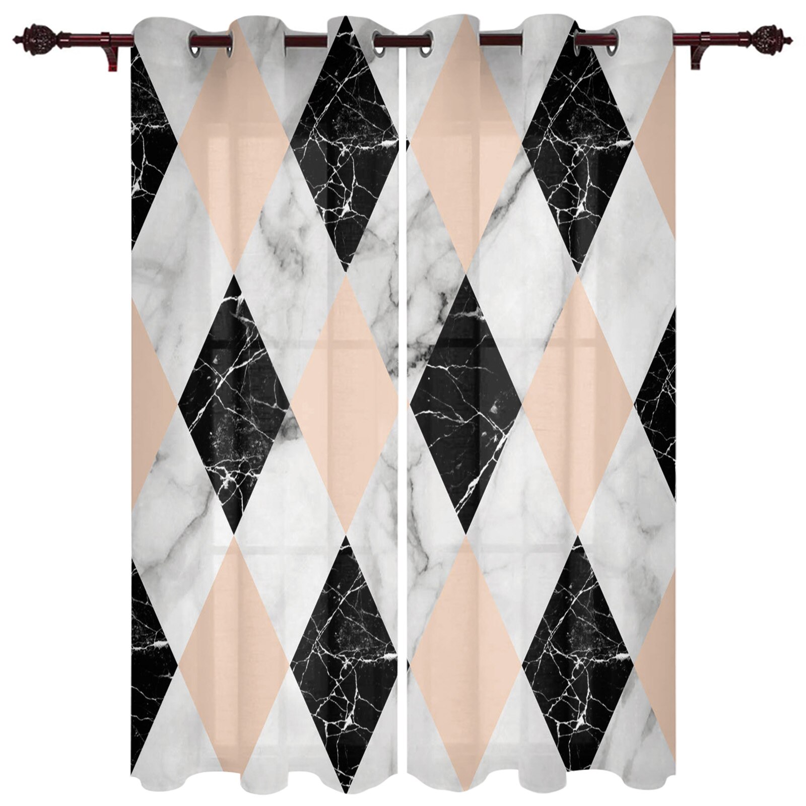 Translucent Curtains Geometric Marble Texture Seamless ing Design ...