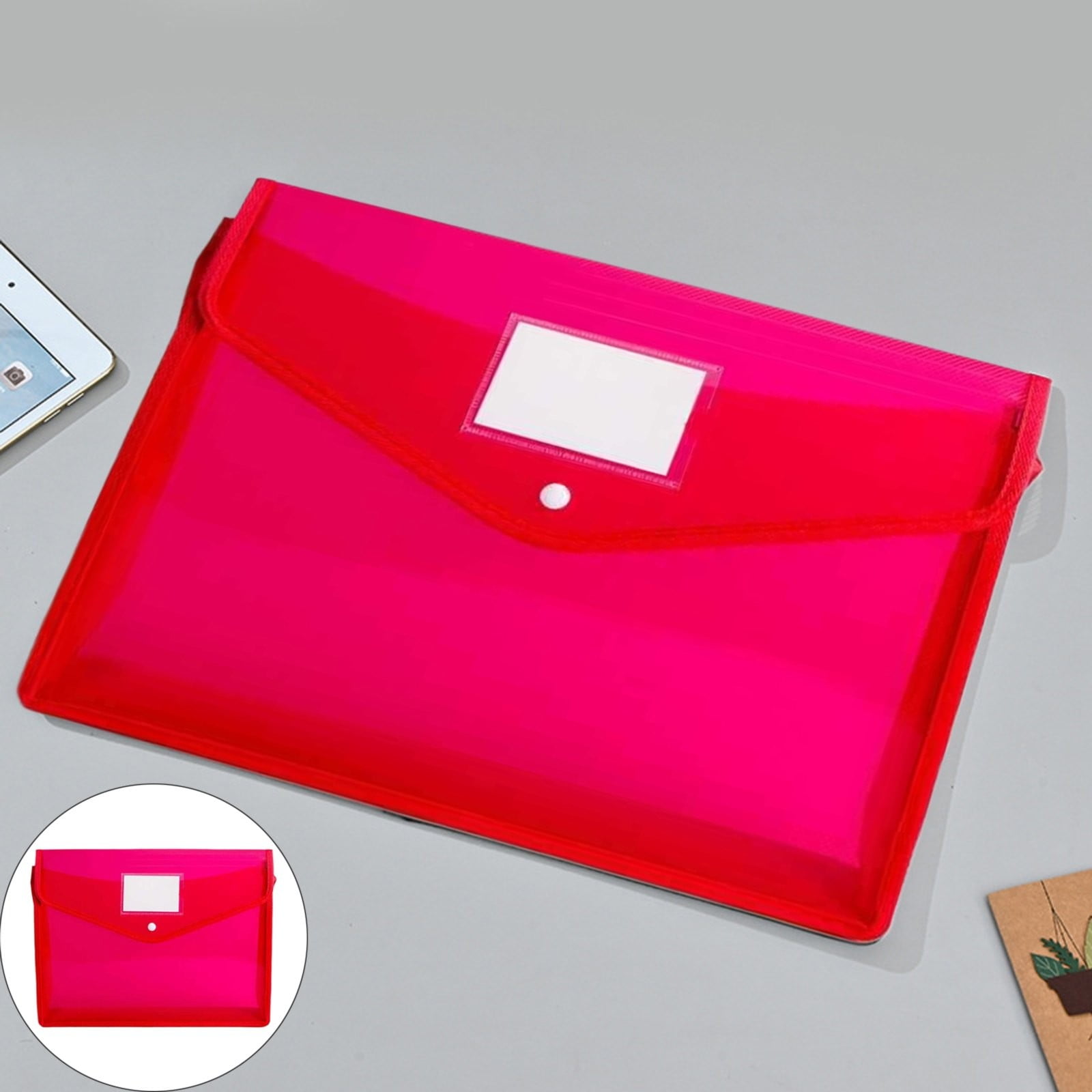 Translucent Expanding File Folder, Plastic Envelopes with Snap Closure ...