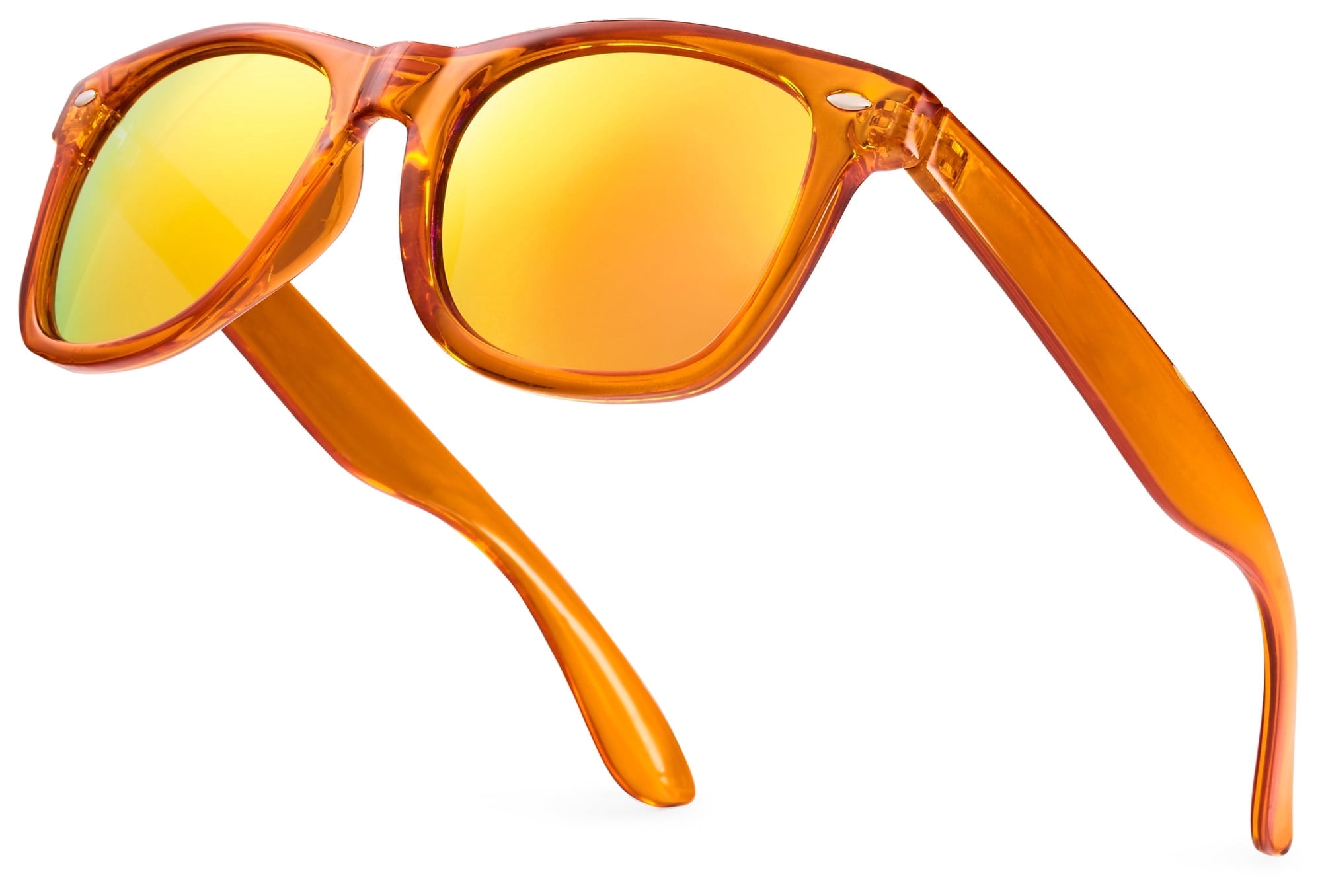 Translucent Frame Colorful Neon 80s Sunglasses for Men Women Reflective ...