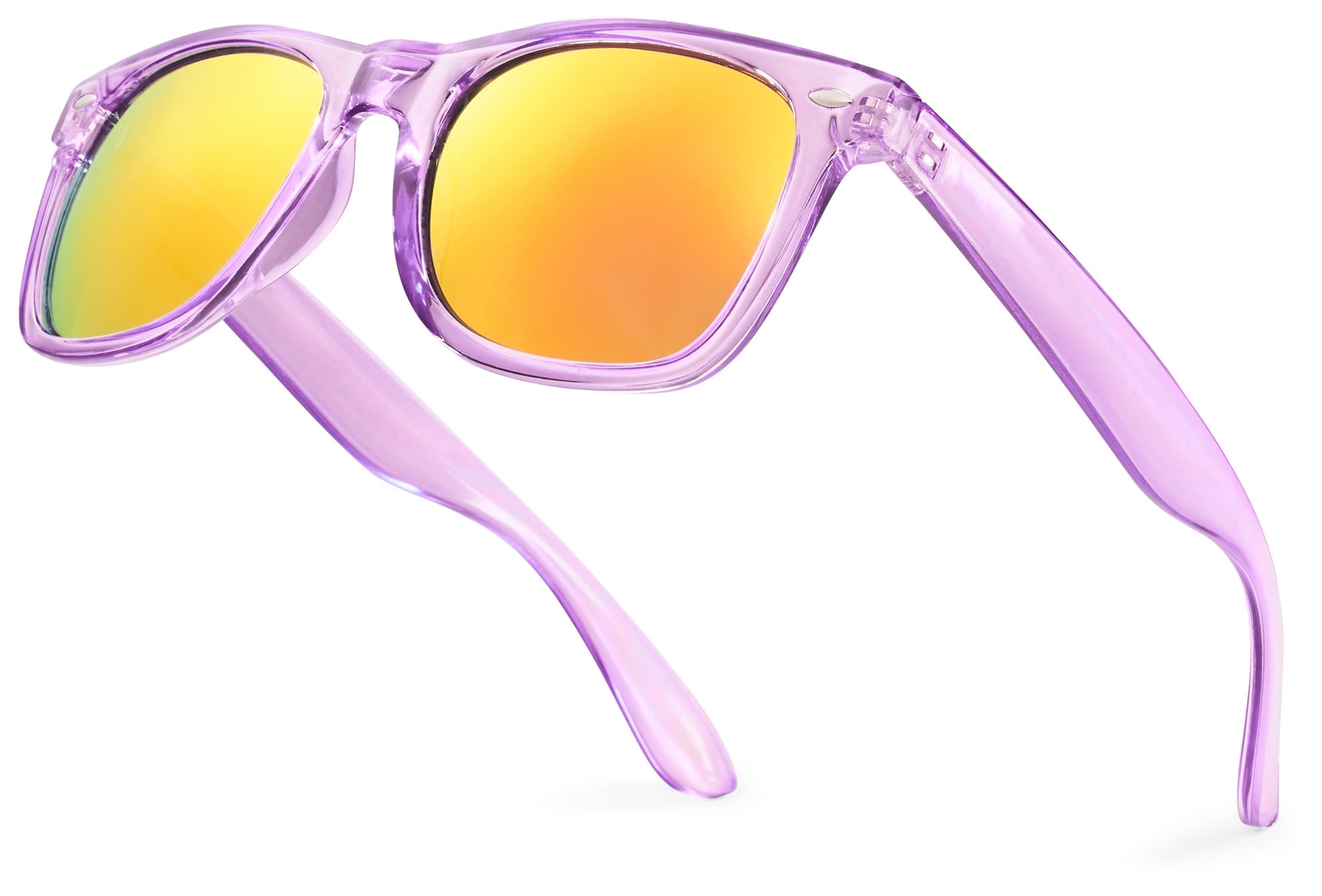 Translucent Frame Colorful Neon 80s Sunglasses for Men Women Reflective ...