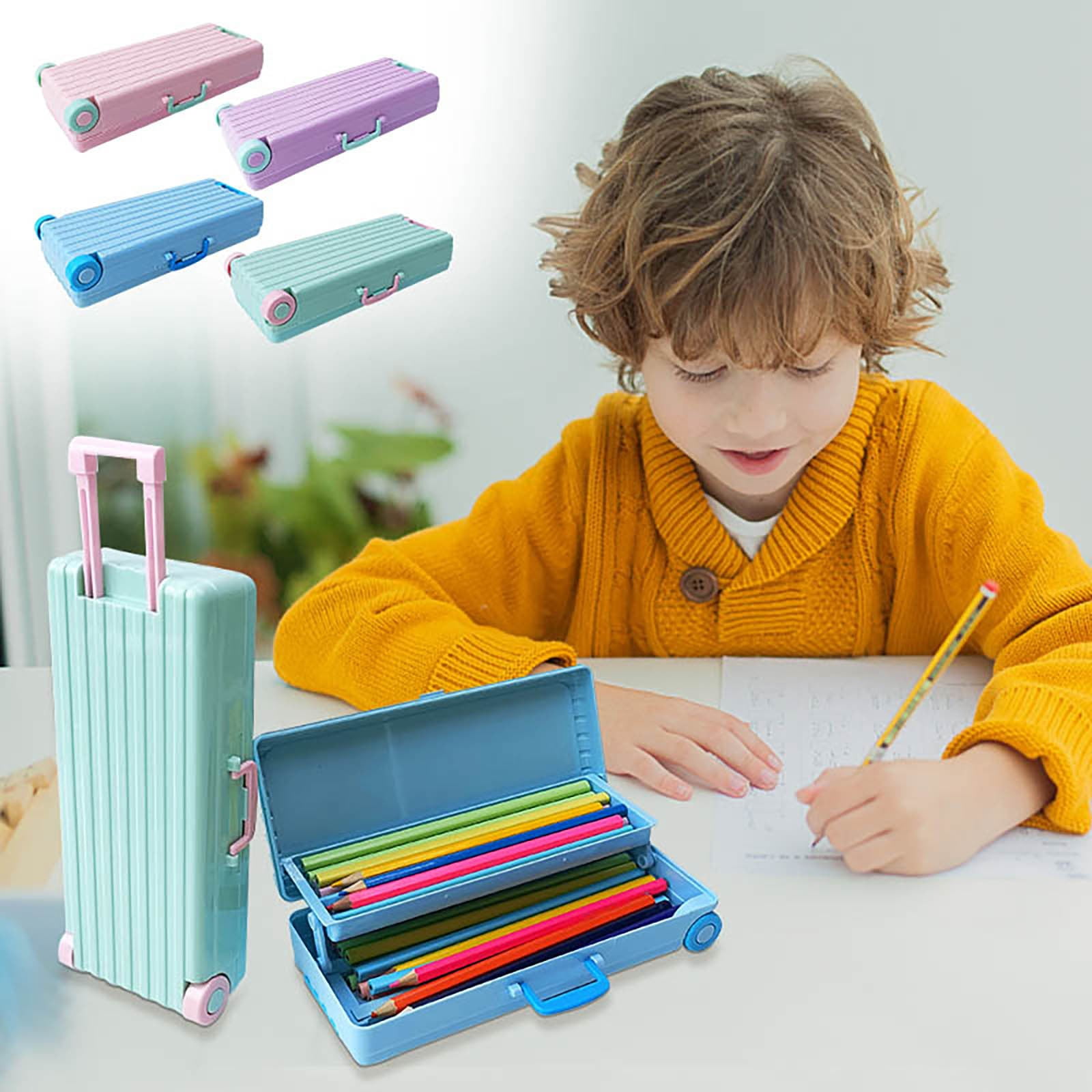 Translucent Frosted Stationery Box Student Storage Pencil Bag Pencil Case Multi-functional ...