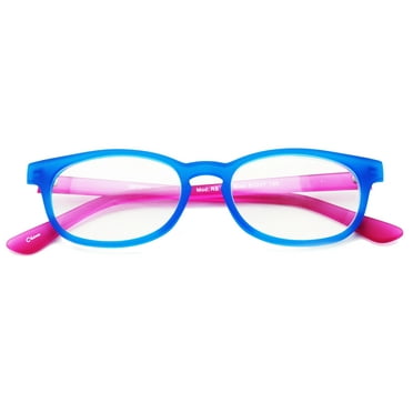 2 Pairs Transparent Neon Color Deluxe Reading Glasses - Comfortable ...