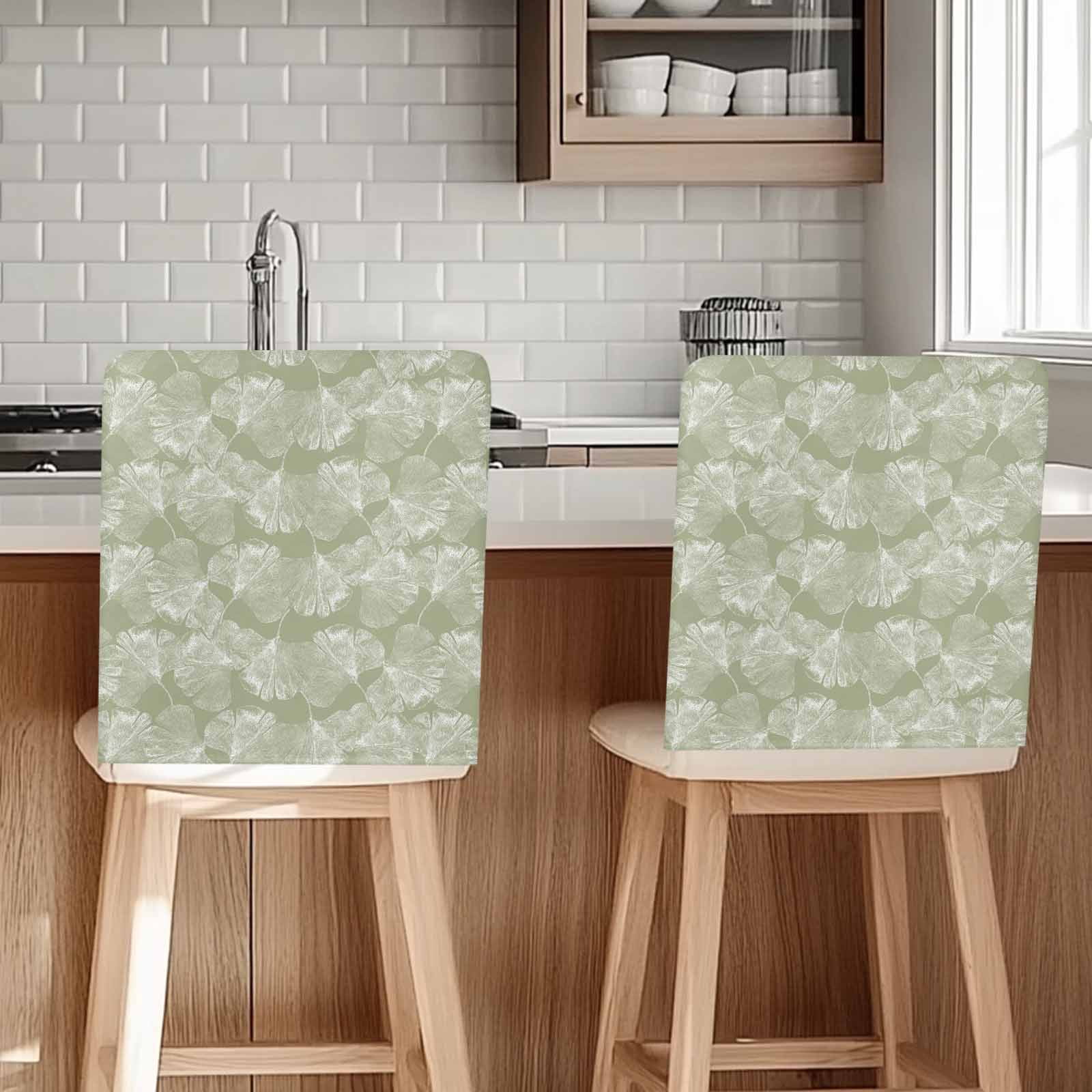 Translucent Ginkgo Leaves Chair Covers Set of 4 Realistic Plant Green ...