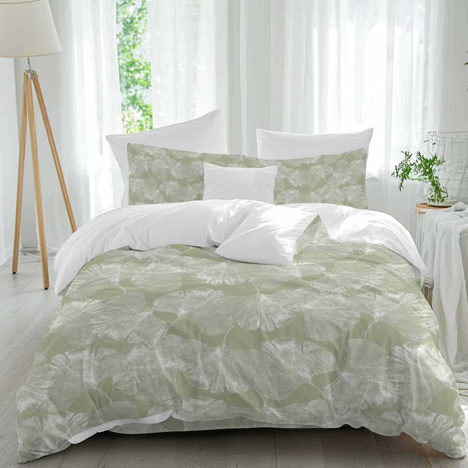 Translucent Ginkgo Leaves Duvet Cover Set Twin Size Realistic Plant ...