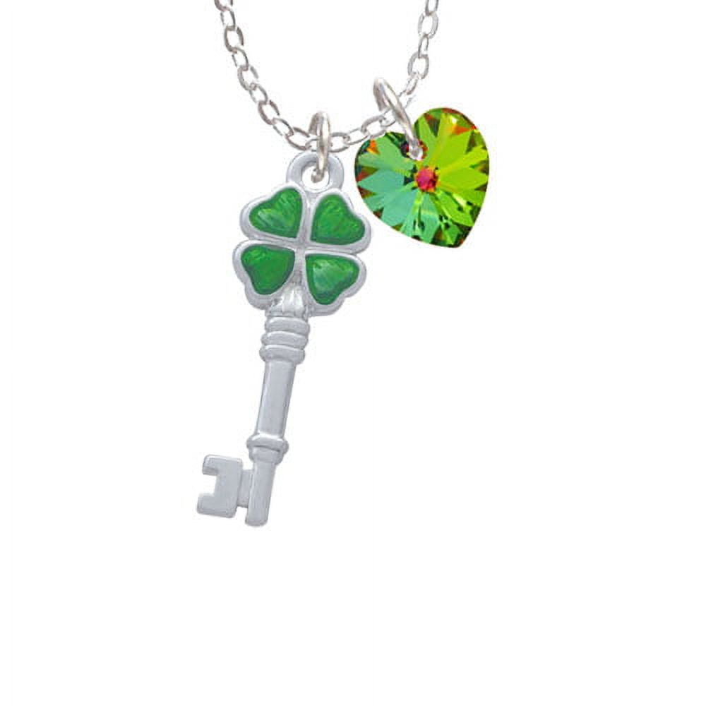 Translucent Green Lucky Four Leaf Clover Key - Vitrail Crystal Heart ...