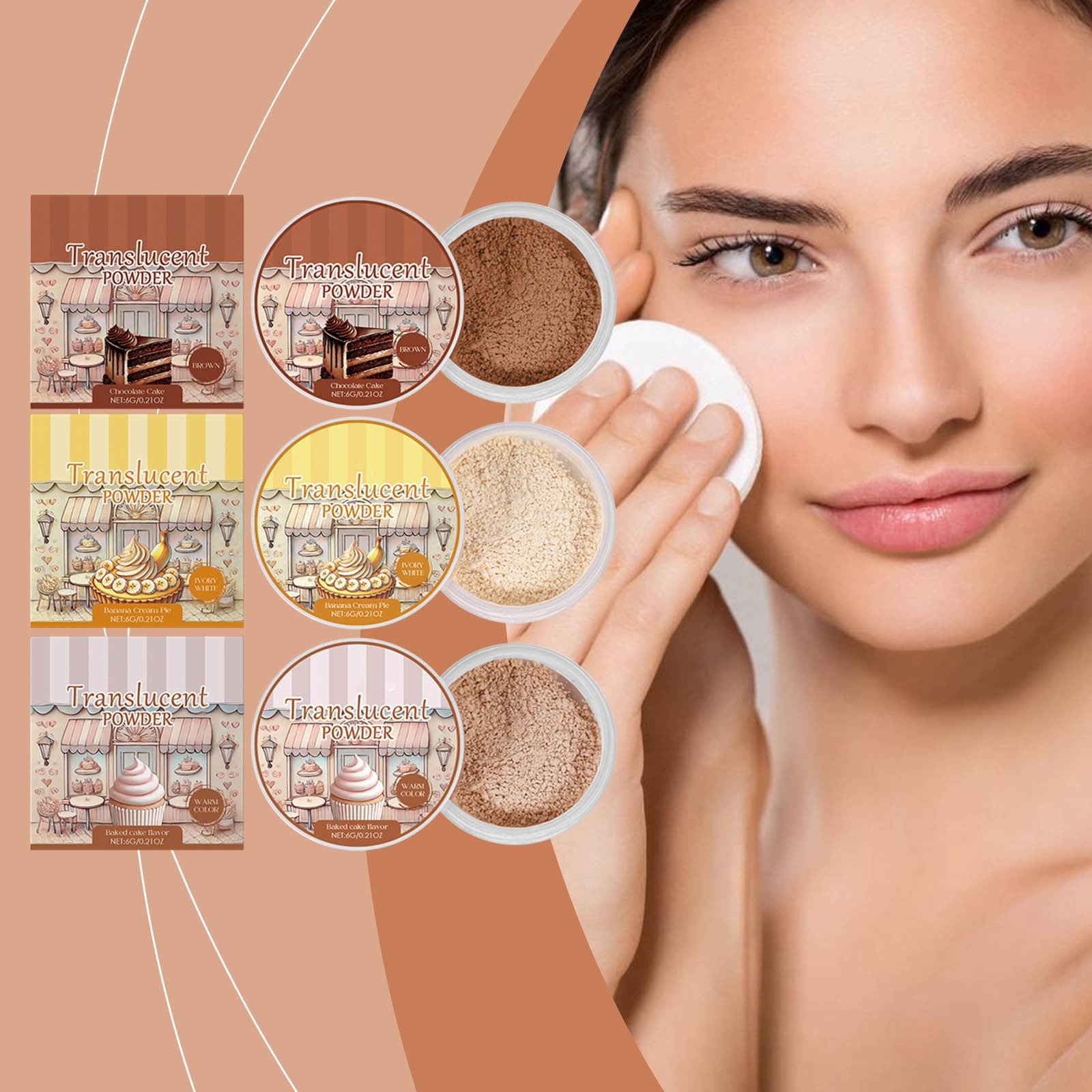 Translucent Oil-Control Powder, Setting Powder, Lightweight, Non ...