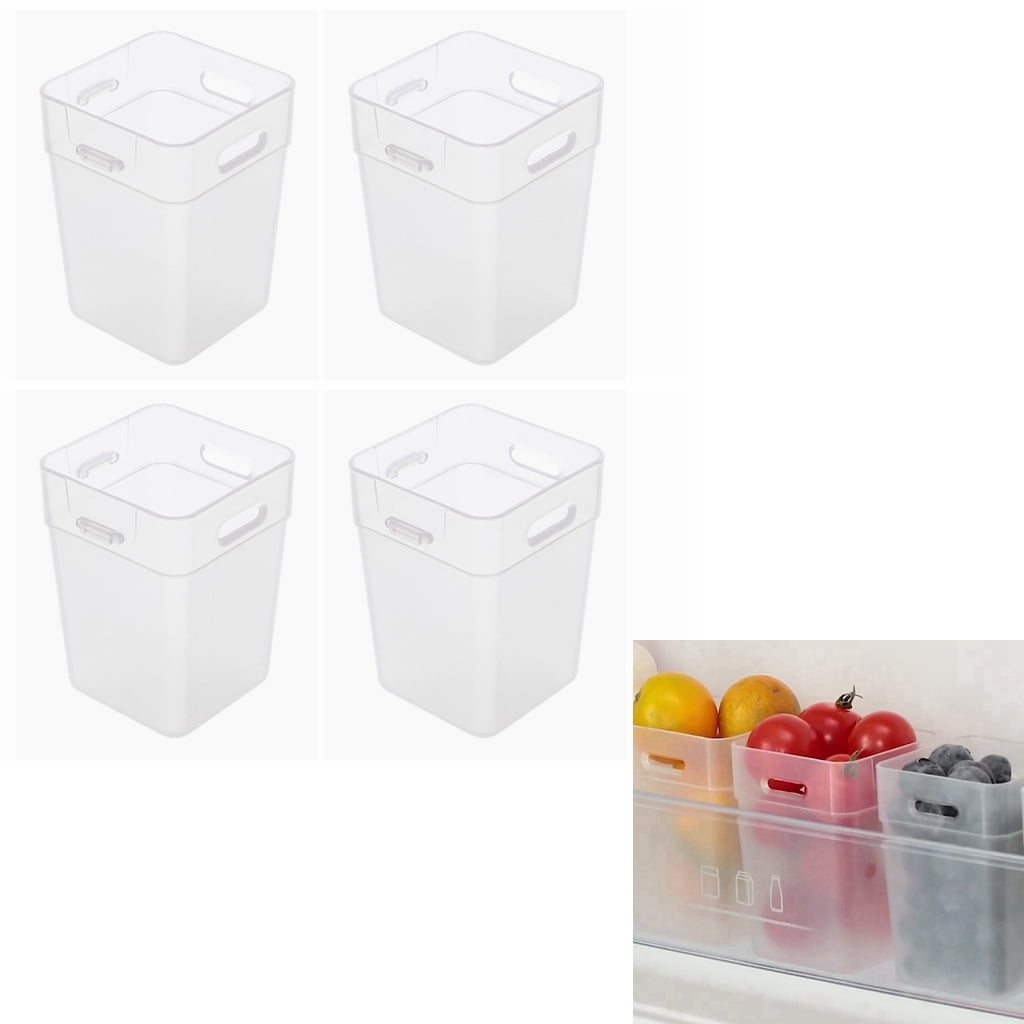 Translucent Plastic Pantry Organizer Bins 4 Pcs Food Storage Bins for ...