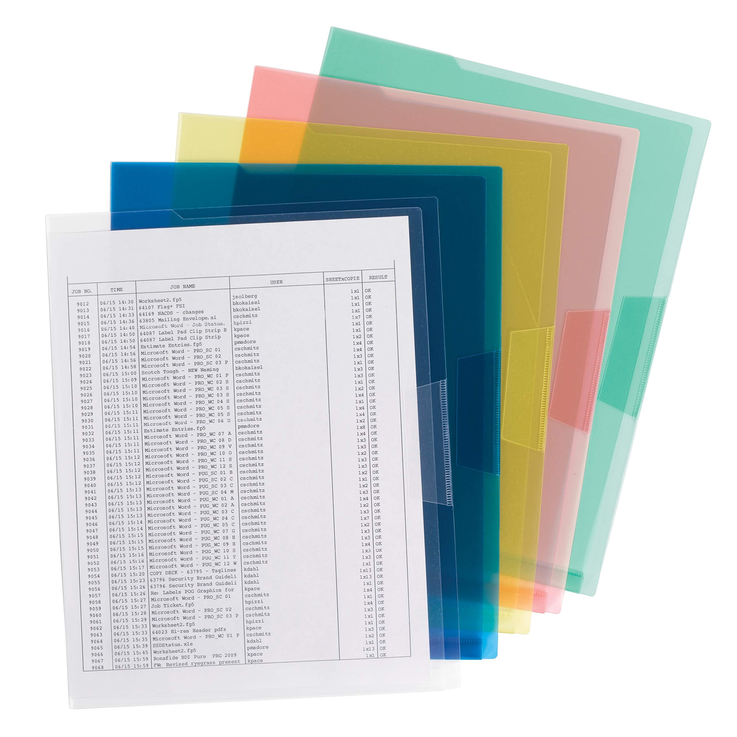 Translucent Poly Project Jackets Letter Size, Assorted Colors Pack of ...
