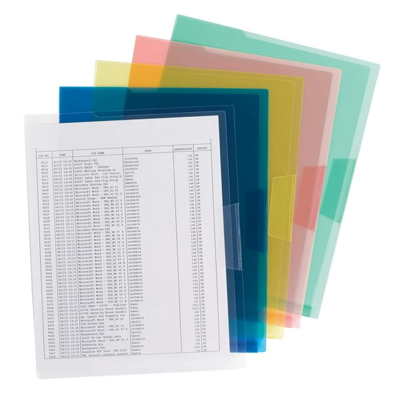 Translucent Poly Project Jackets Letter Size, Assorted Colors Pack of ...