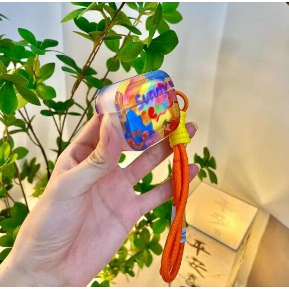 Translucent Rainbow Color Earphone Case with Rope for Airpods Pro/Pro2 ...
