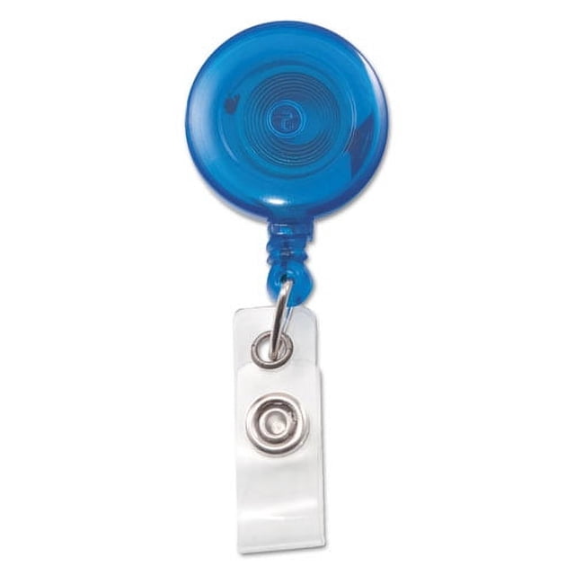 Translucent Blue ID Card Reel, 30 Extension, 12/Pack, 10 Bundles ...