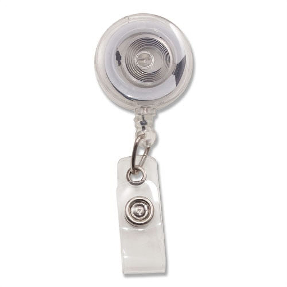 Translucent Retractable ID Card Reel, 30" Extension, Clear, 12/Pack ...