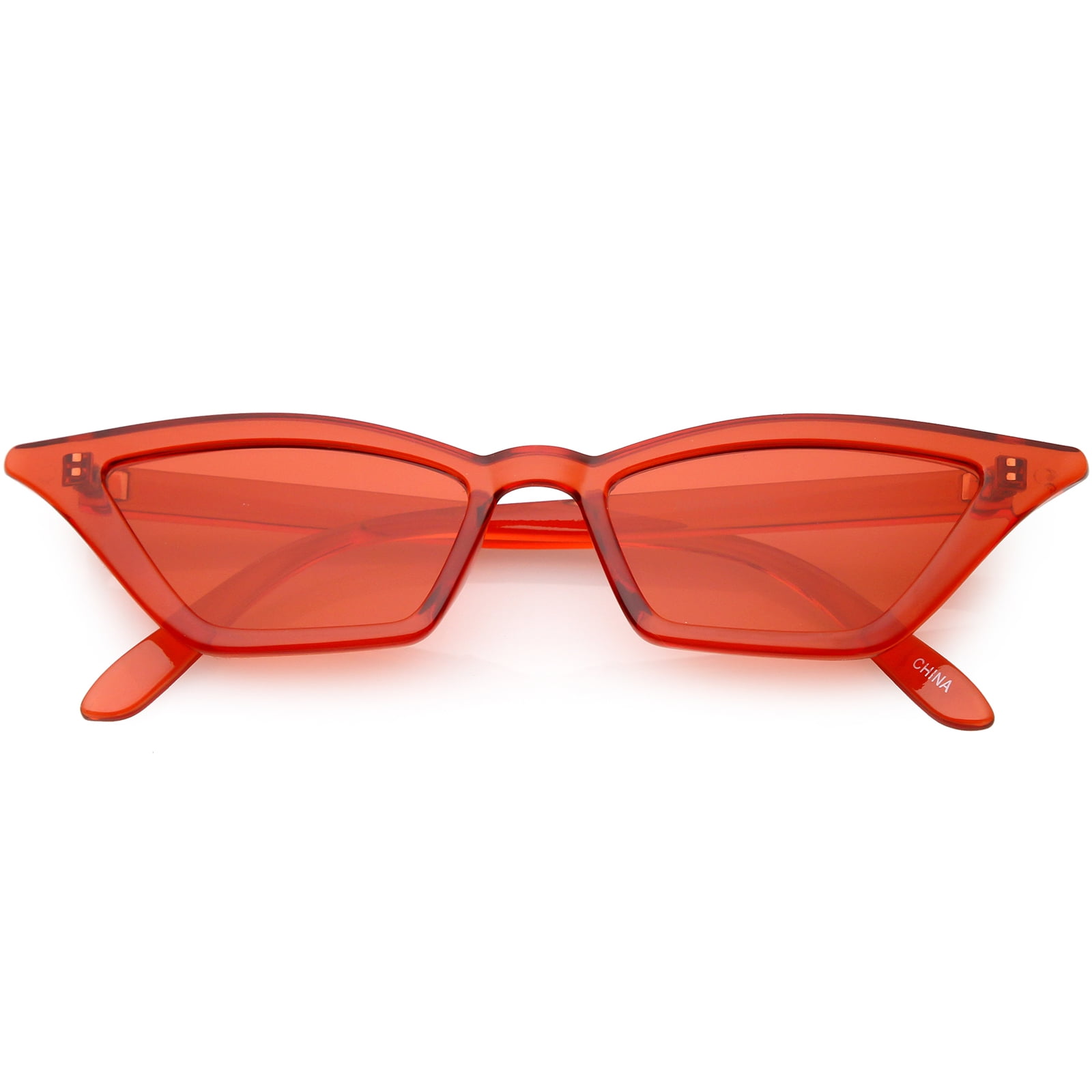 Translucent Retro Cat Eye Sunglasses For Women Color Tinted Lens 50mm ...