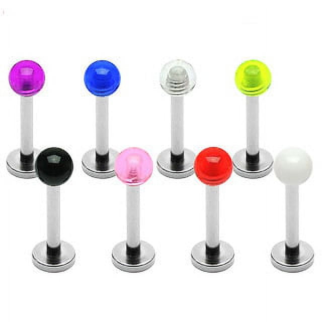 Translucent/See Through Lip Ring Flat Back 16G (1.2mm) Acrylic (Orange ...