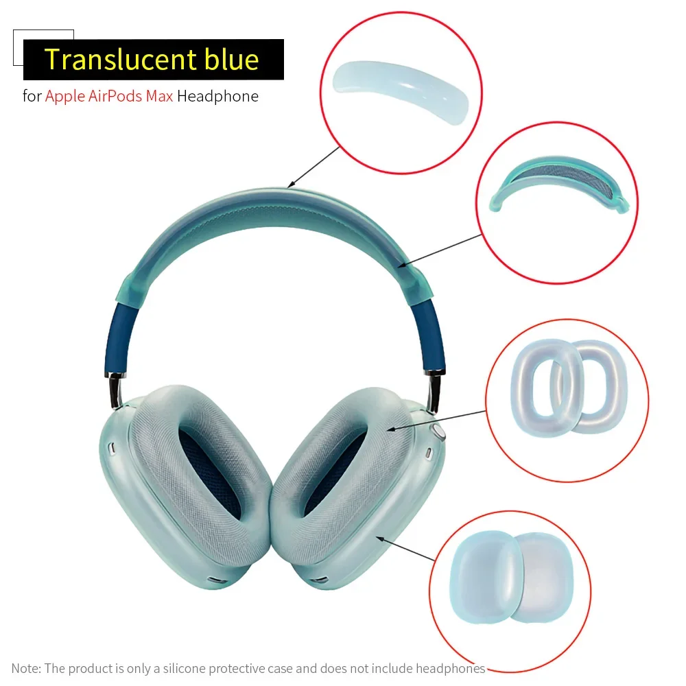 Translucent Silicone Protect Case for Apple for airpods Max Headphone ...
