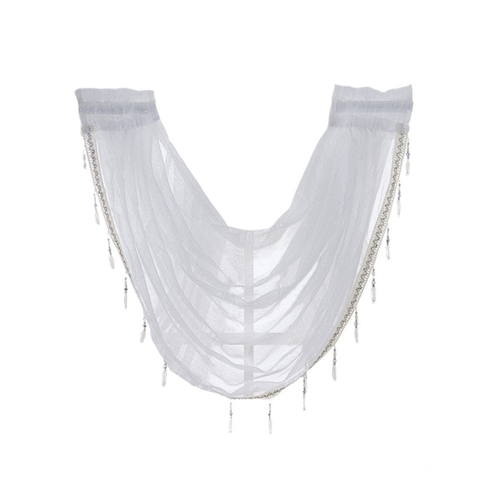 Translucents Window Valance Drapery with Beads Accent for Airy Home ...