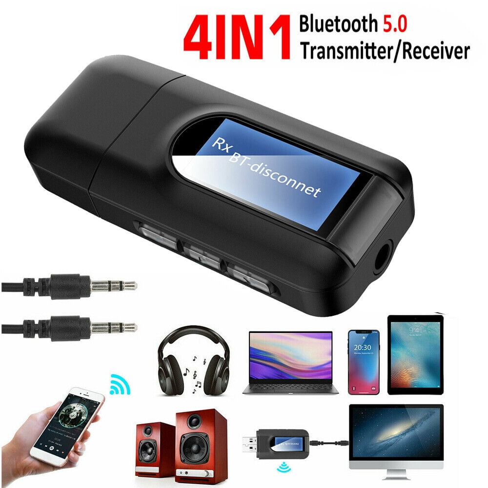 Transmitter Receiver 4 IN 1 Bluetooth 5.0 Wireless Audio USB Aux ...