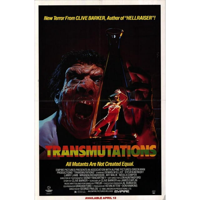 Transmutations - movie POSTER (Style B) (11" x 17") (1985) - Walmart.com