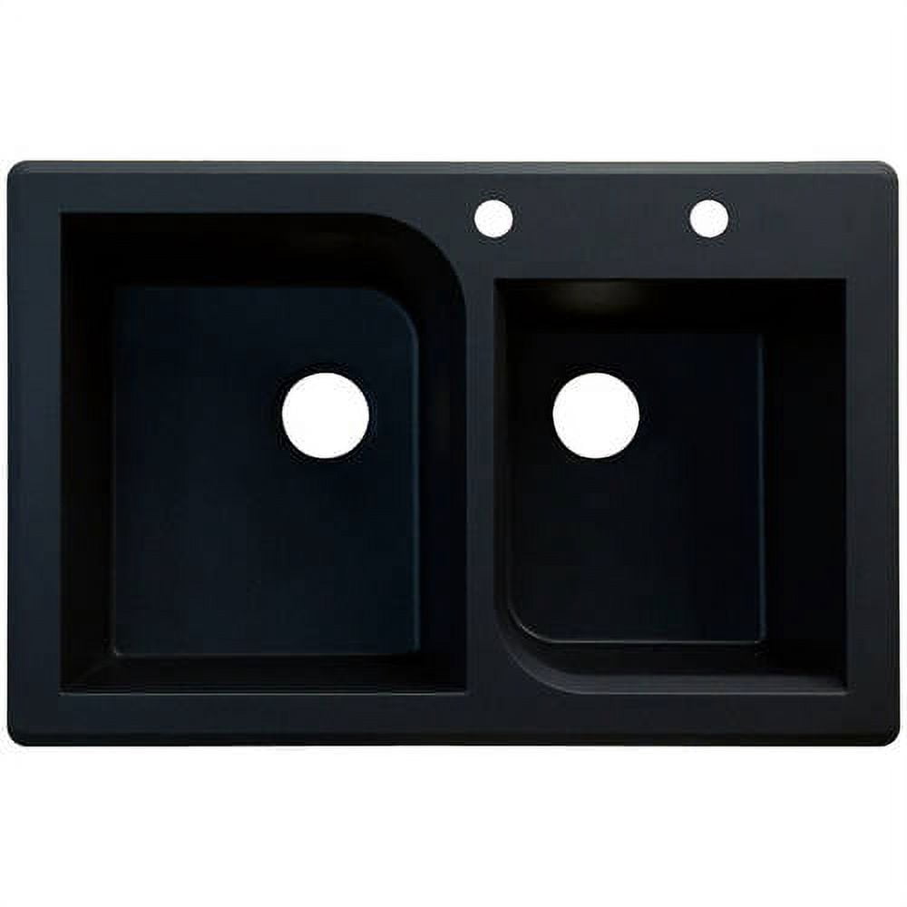 Transolid Radius 33in x 22in silQ Granite Drop-in Double Bowl Kitchen ...