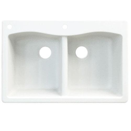 Transolid Aversa 33'' L x 22'' W Double Basin Drop-in Kitchen Sink ...