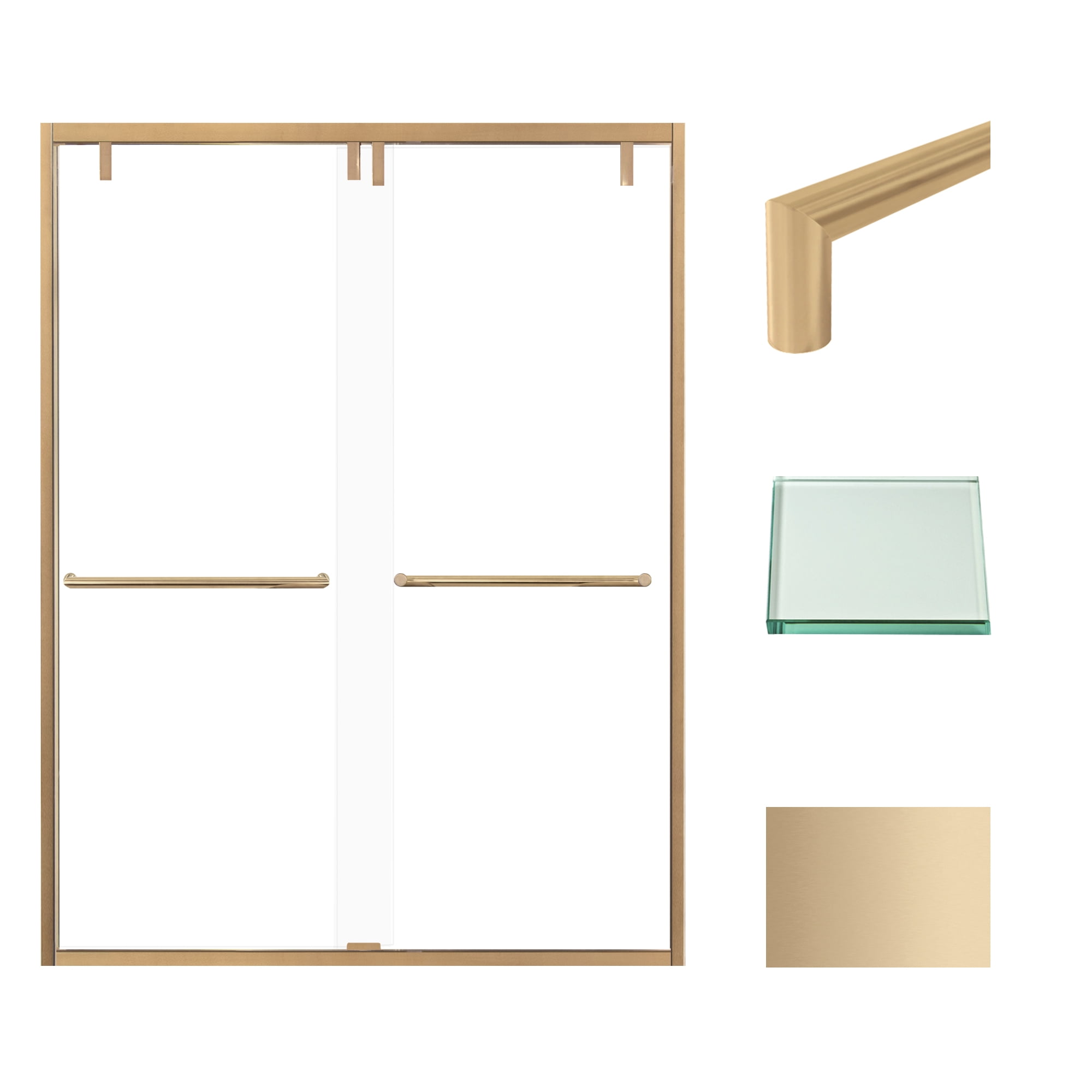 Transolid Ebpt608010c-T 80" High X 60" Wide Bypass Frameless Shower ...