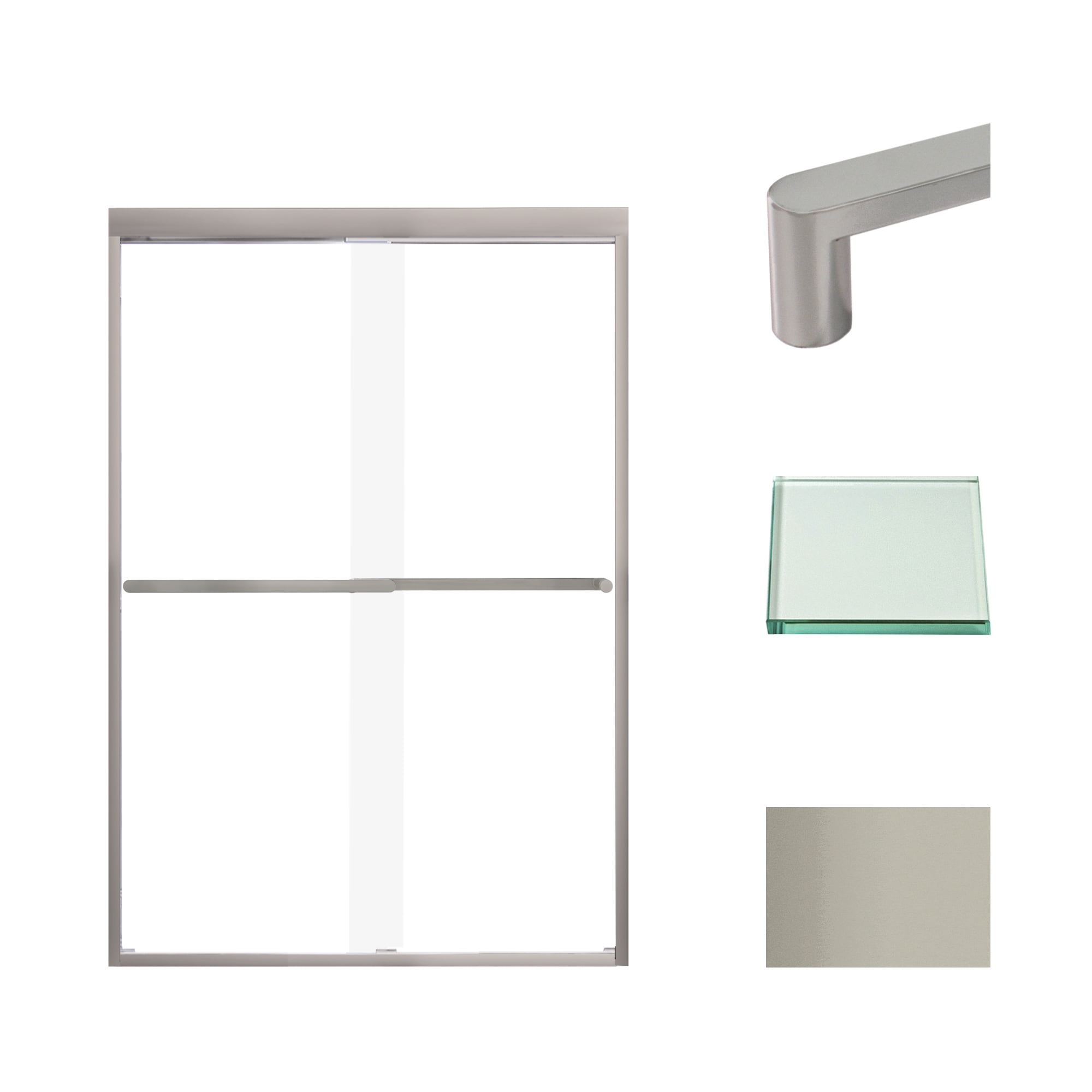 Transolid Fbpt487008c-R 70" High X 47" Wide Bypass Frameless Shower ...