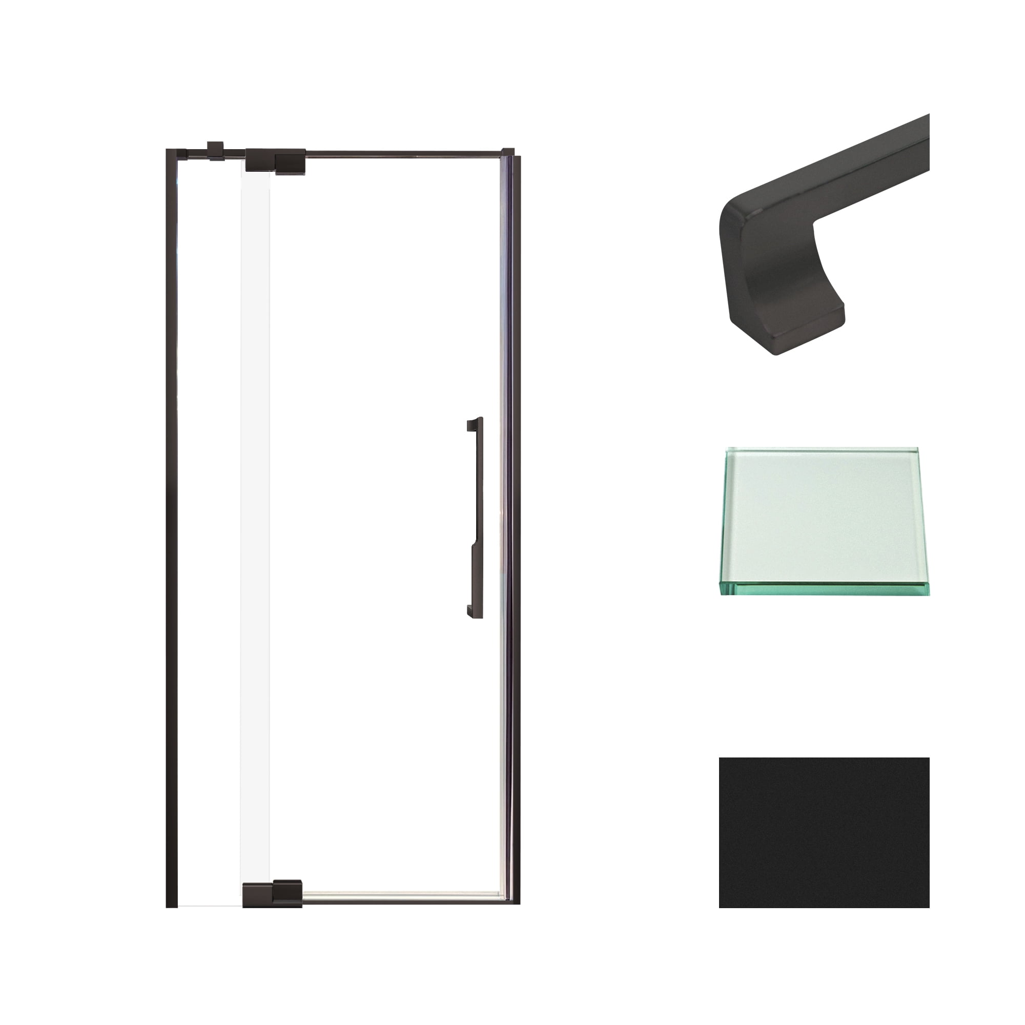 Transolid Ipd367610c-J 76" High X 36" Wide Pivot Semi Frameless Shower Door - Black - Walmart.com