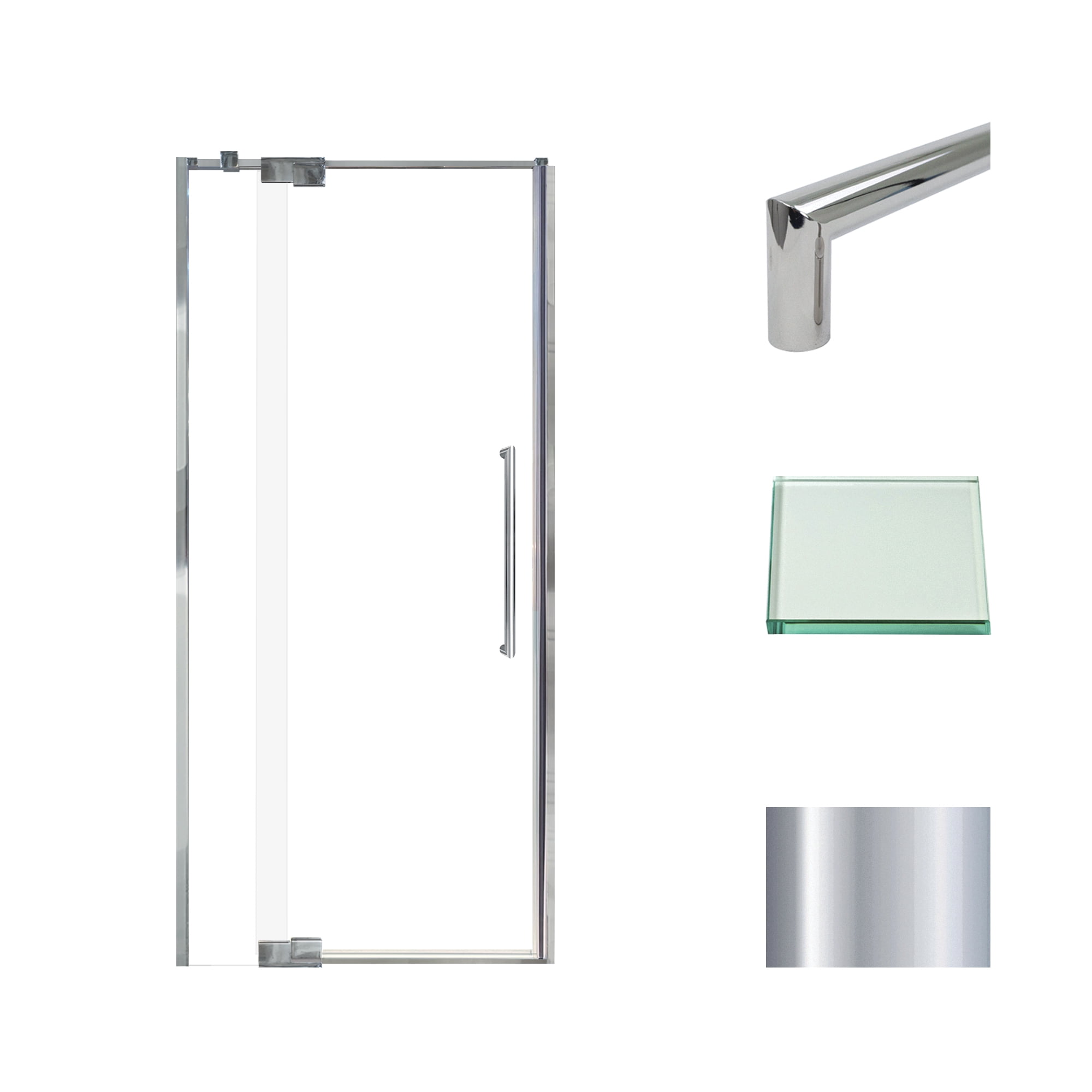 Transolid Ipd367610c-T Irene 76" High X 36" Wide Pivot Semi Frameless ...