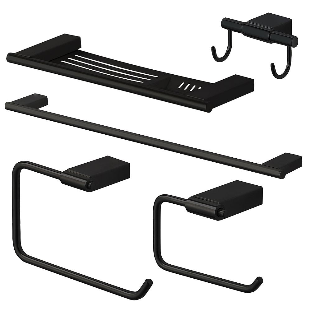 Transolid KA-MDX-5-BK Maddox 5-Piece Bathroom Accessory Kit, Black ...