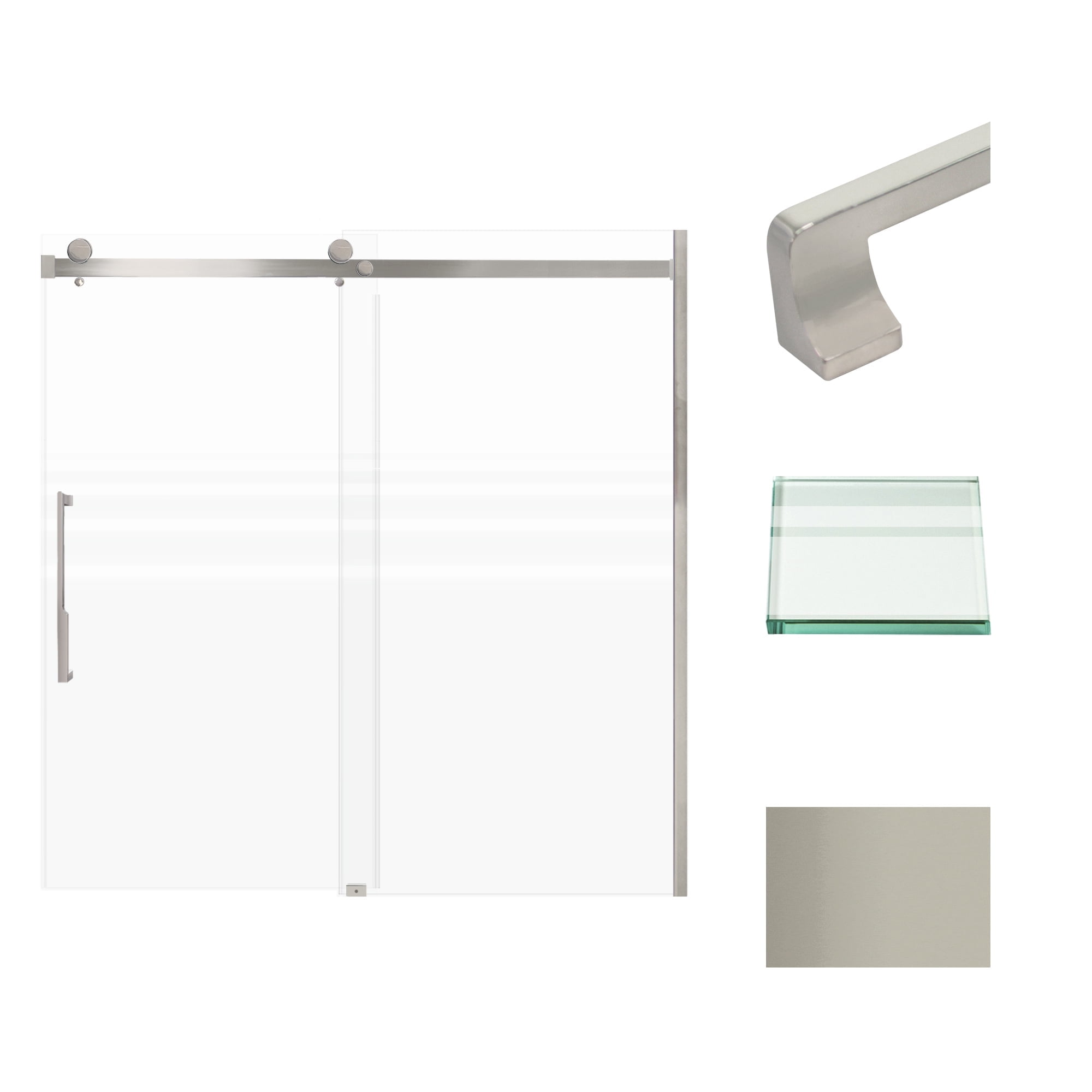 Transolid MBDT606008FL-J-BS Madeline 60"x60" Frameless Sliding Barn ...