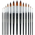 Transon 13pcs Round Paint Brush Set Synthetic Bristle Complete Round ...