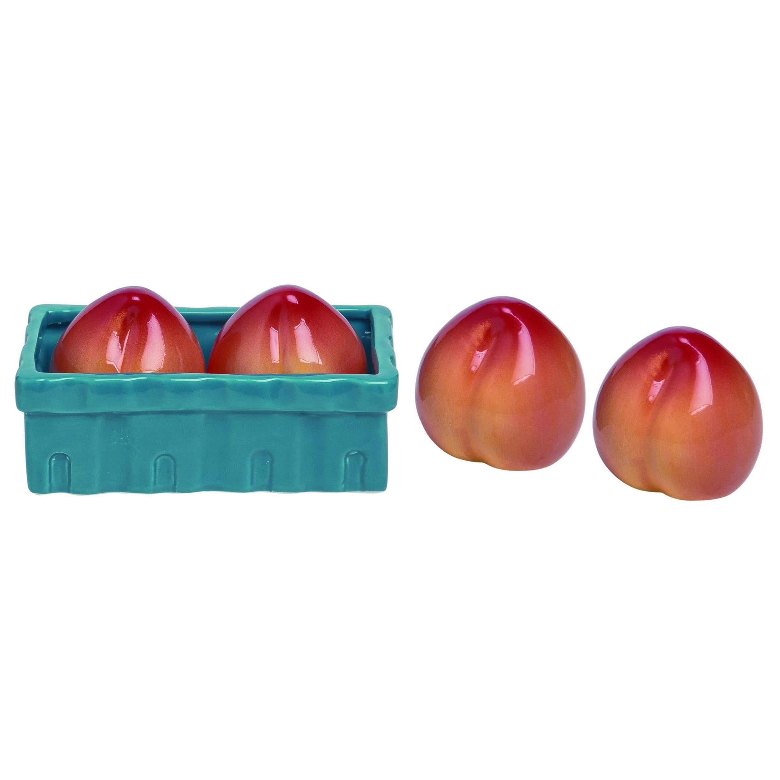 Transpac A5059 Peaches in Basket Salt and Pepper, Set of 2, Dolomite ...