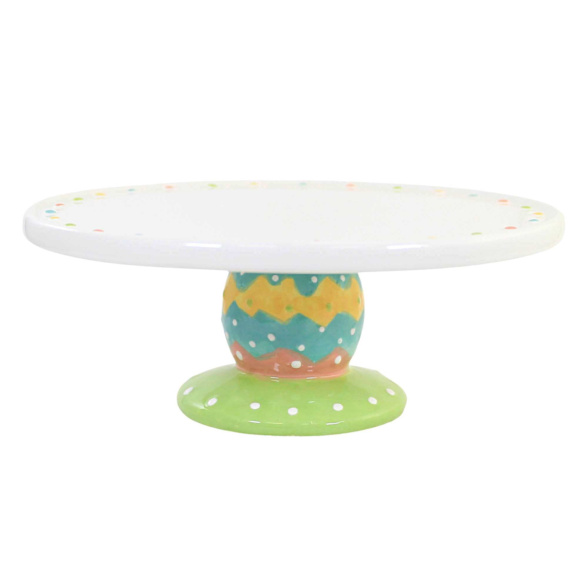 Transpac A5081Easter Dottie Cake Stand, 8.25-inch Width, Dolomite - Walmart.com