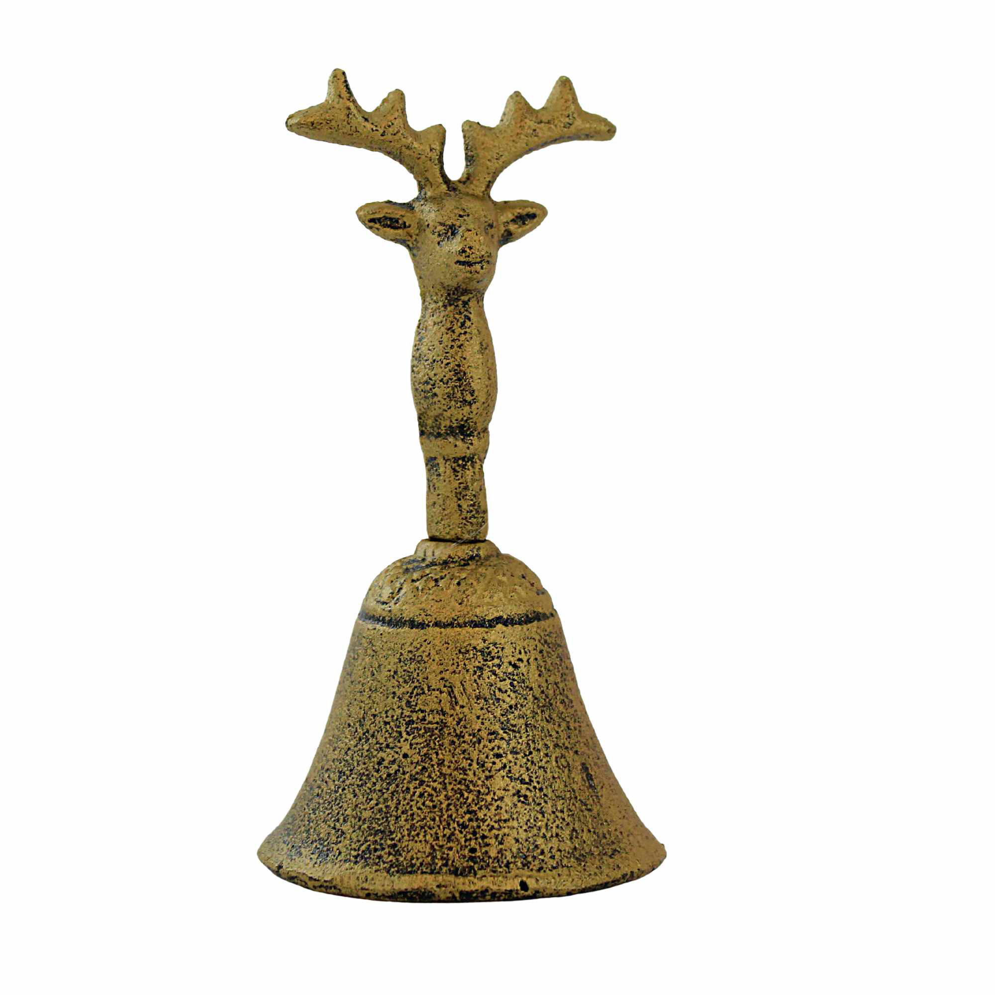 Transpac Brass Reindeer Bell - One Bell 5.75 Inch, Cast Iron - Ring ...