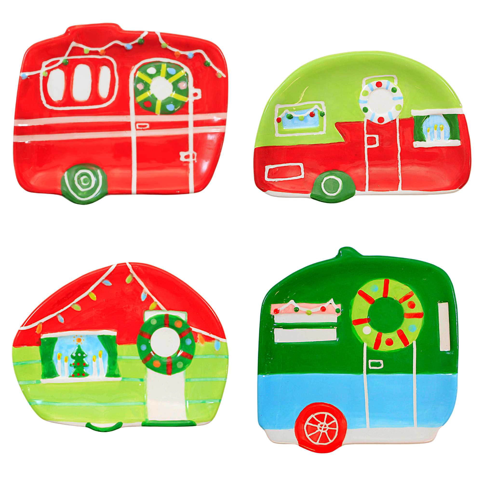Transpac Camper-Shaped Treat Plates - Four Camper Shaped Plates 5.5 ...