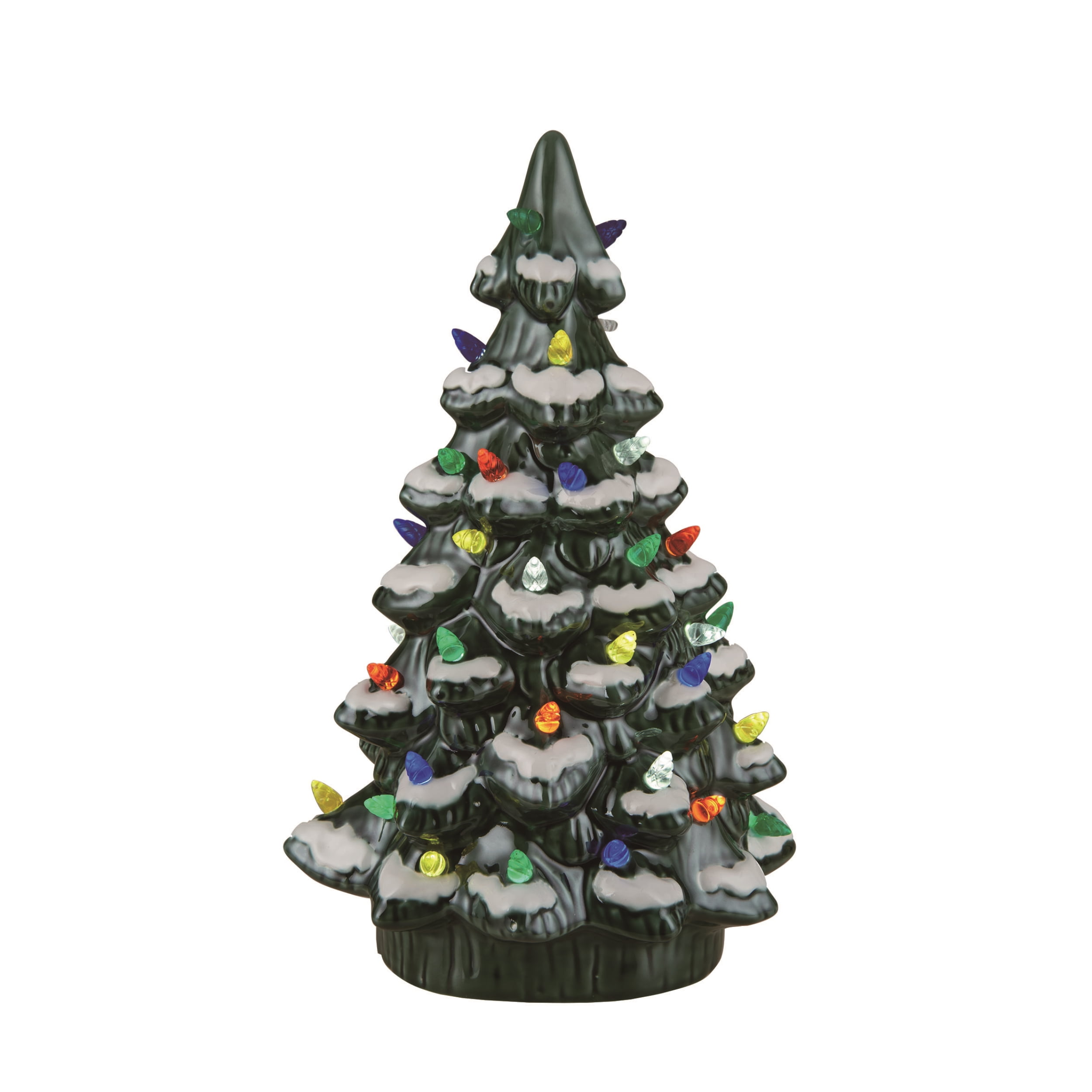 Transpac Ceramic 14 in. Green Christmas Light Up Tree Decor - Walmart.com