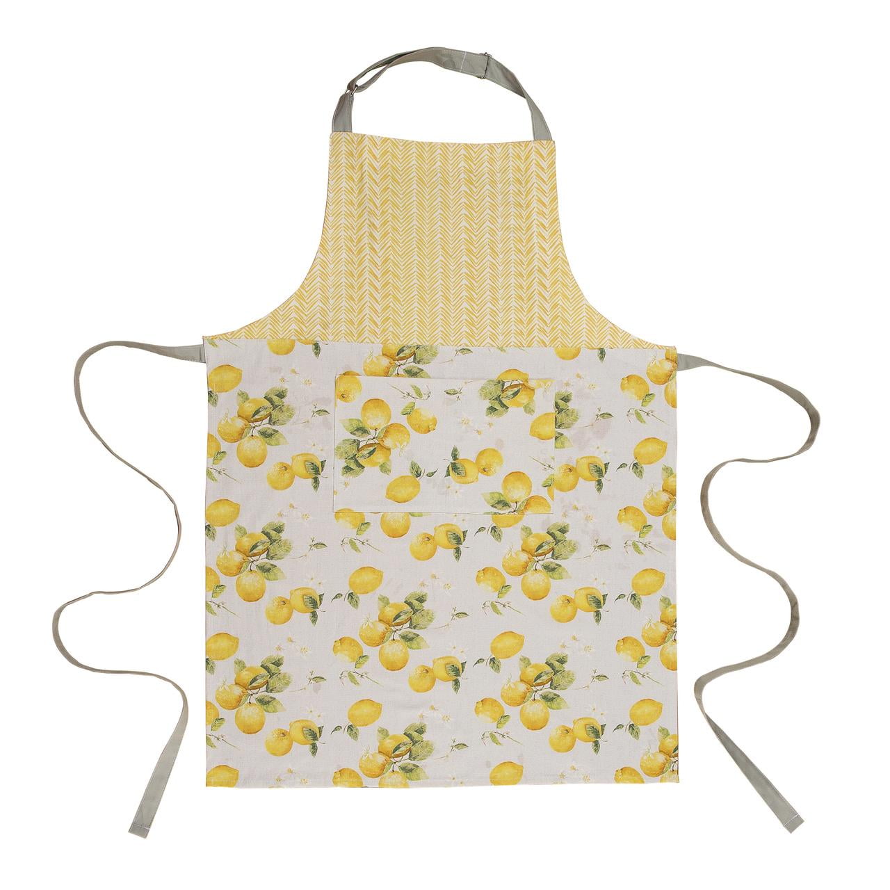 Transpac 36 in Yellow Lemon Adjustable Cotton Apron for Kitchen ...