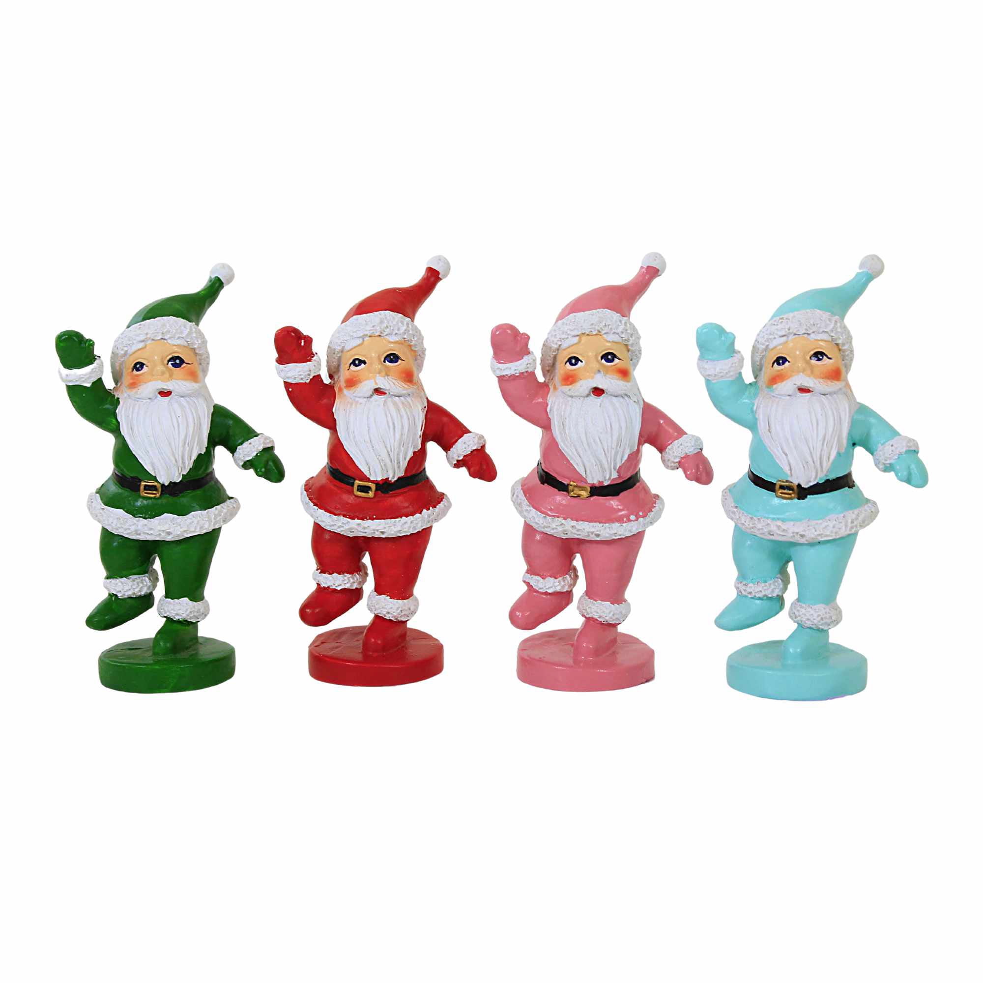 Transpac 4.00In Dancing Santa Figurines, Polyresin, Christmas ...