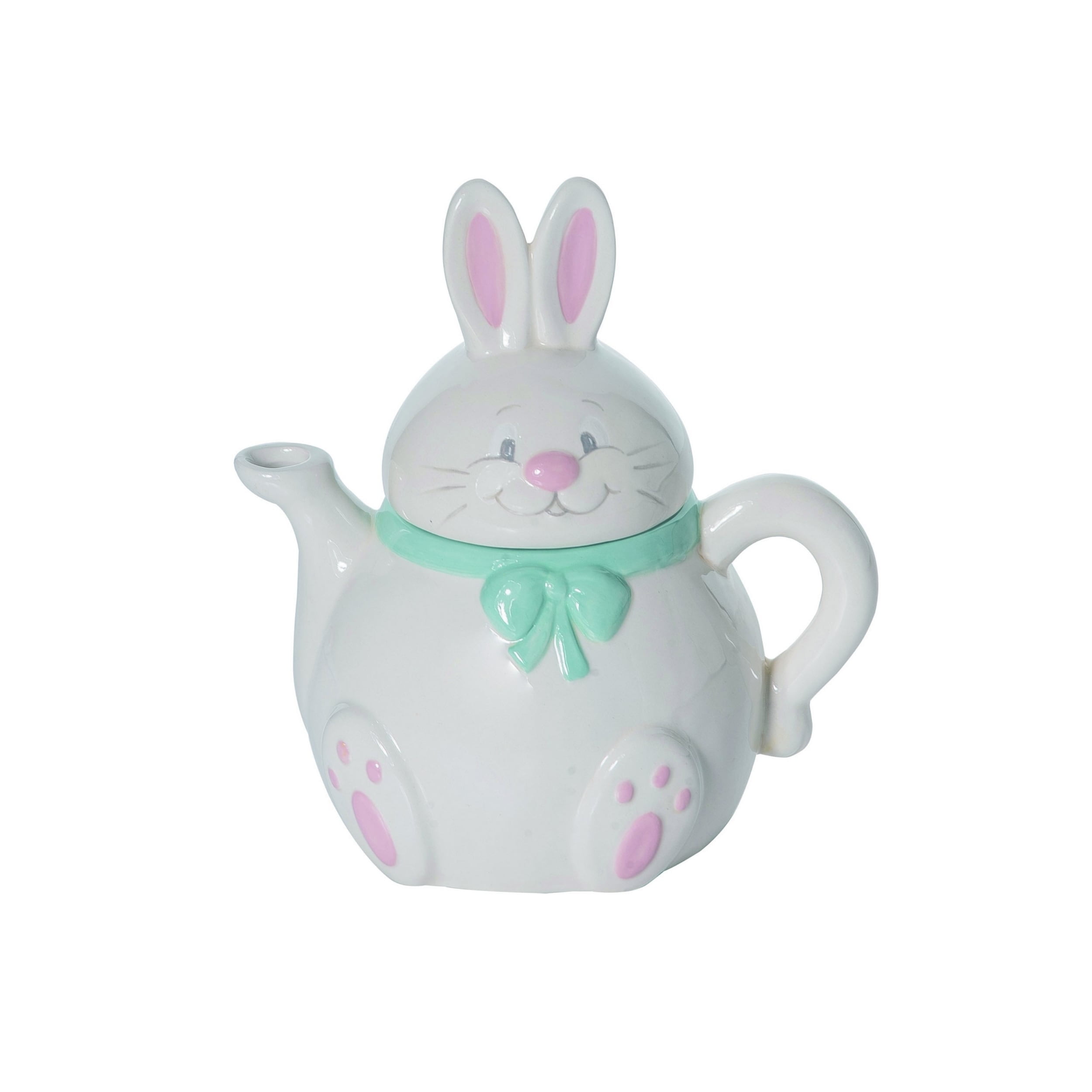 Transpac Dolomite 7.5 in. White Easter Figural Bunny Teapot - Walmart.com